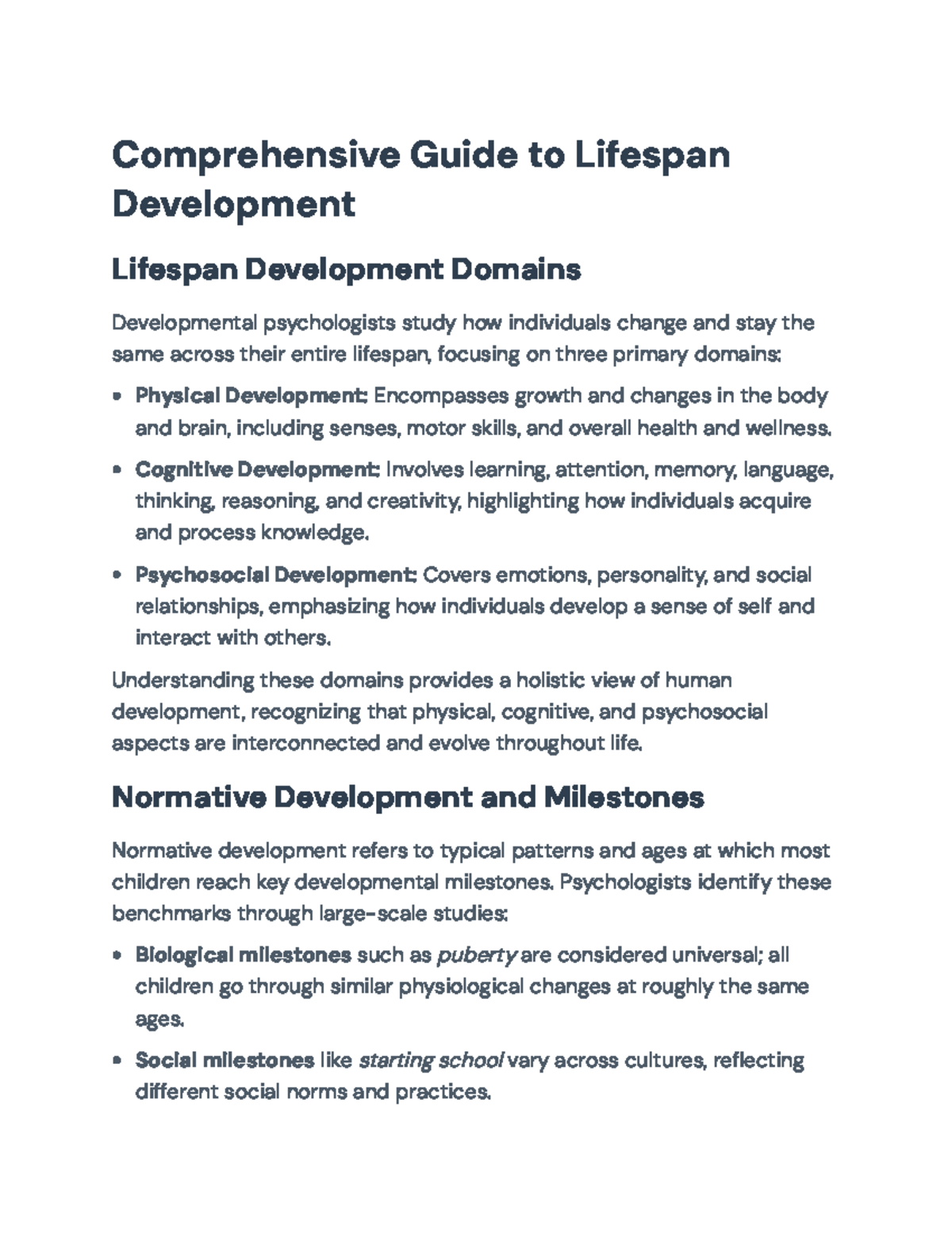 Comprehensive Overview of Lifespan Development: Key Theories & Stages ...