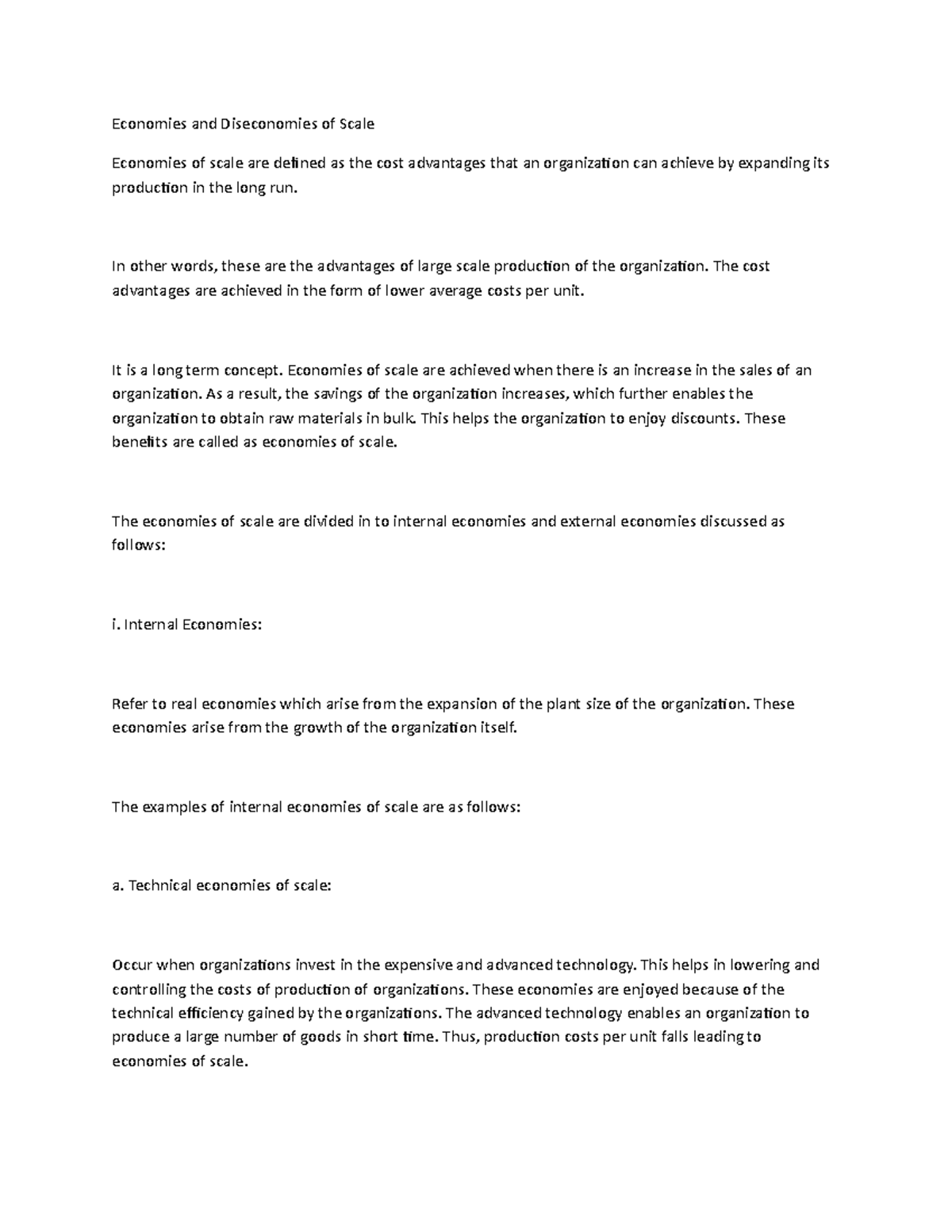 Understanding Economies & Diseconomies of Scale: Overview and Insights ...