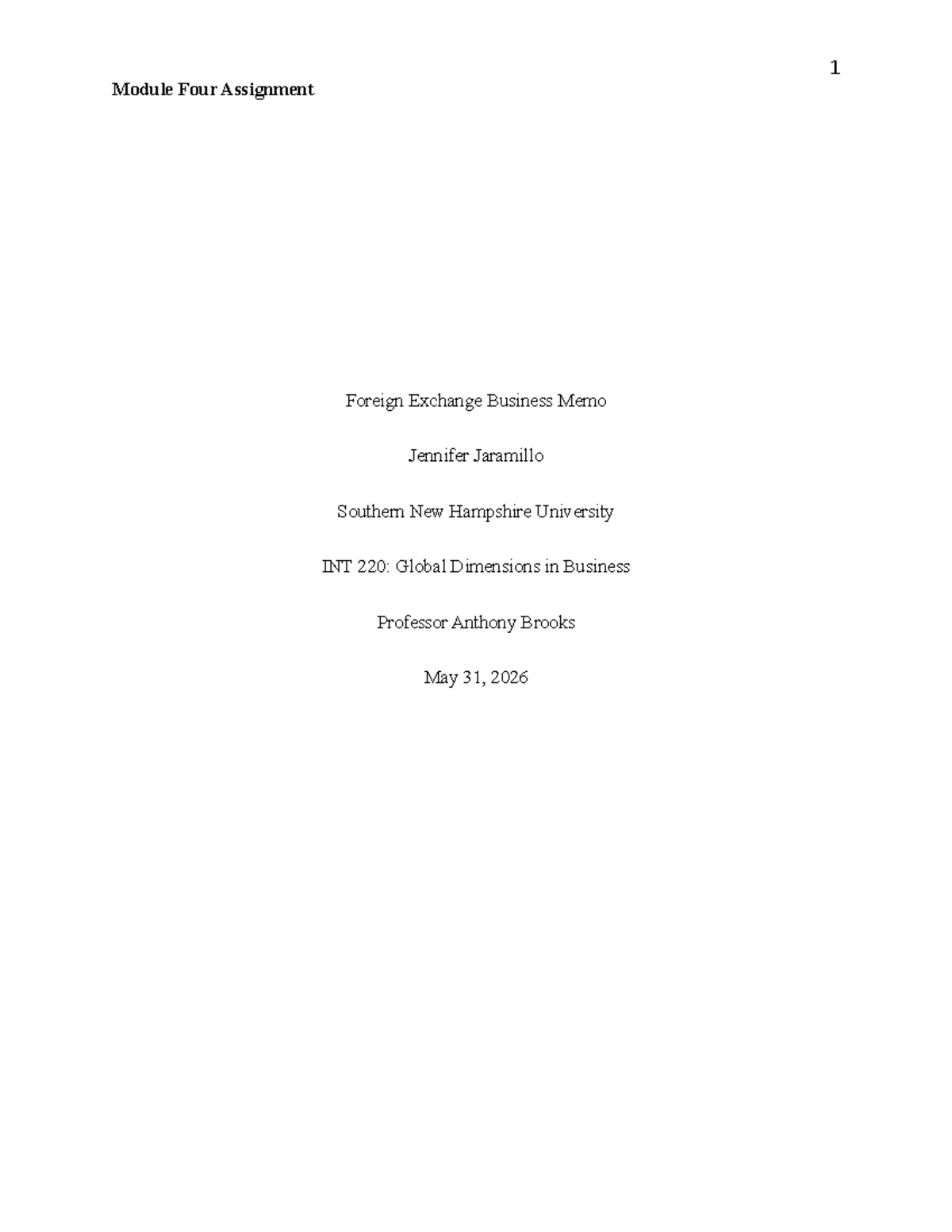 INT 220 Module Four Assignment: Analyzing Foreign Exchange Impact - Studocu