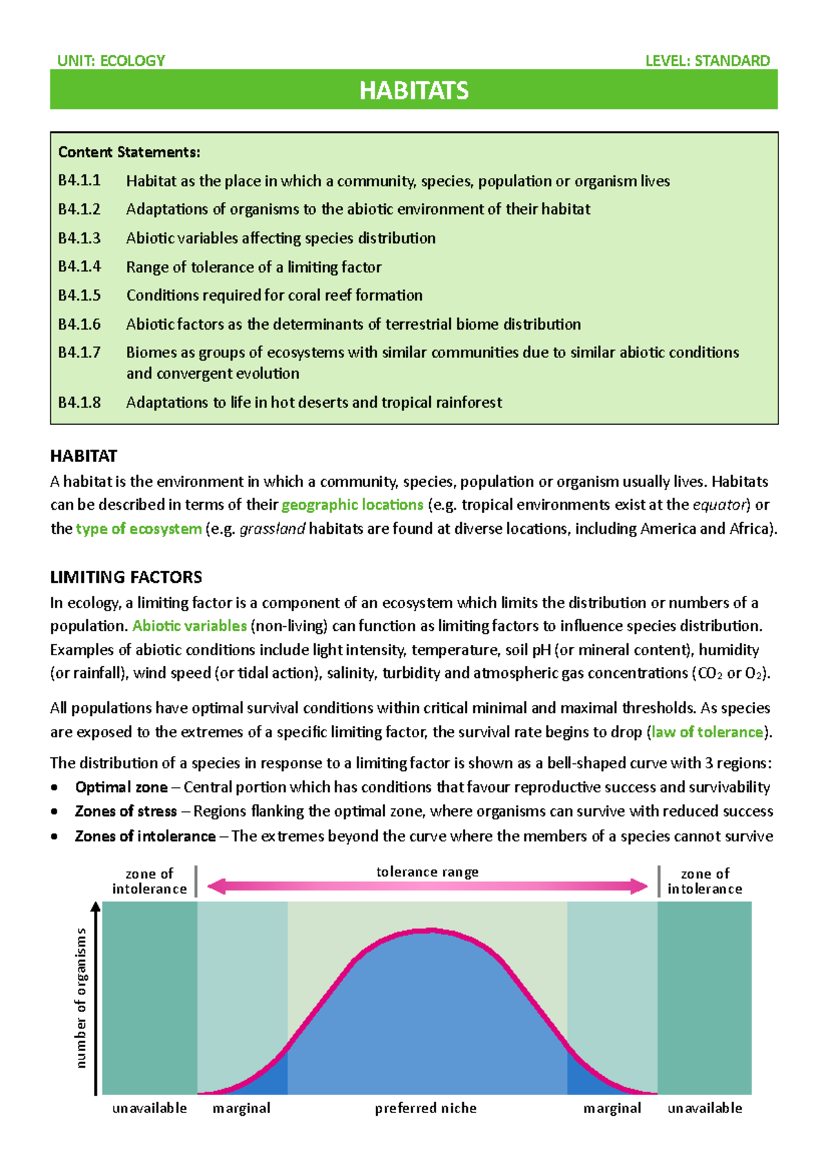 Ecology Unit: Understanding Habitats, Limiting Factors, and Biomes ...