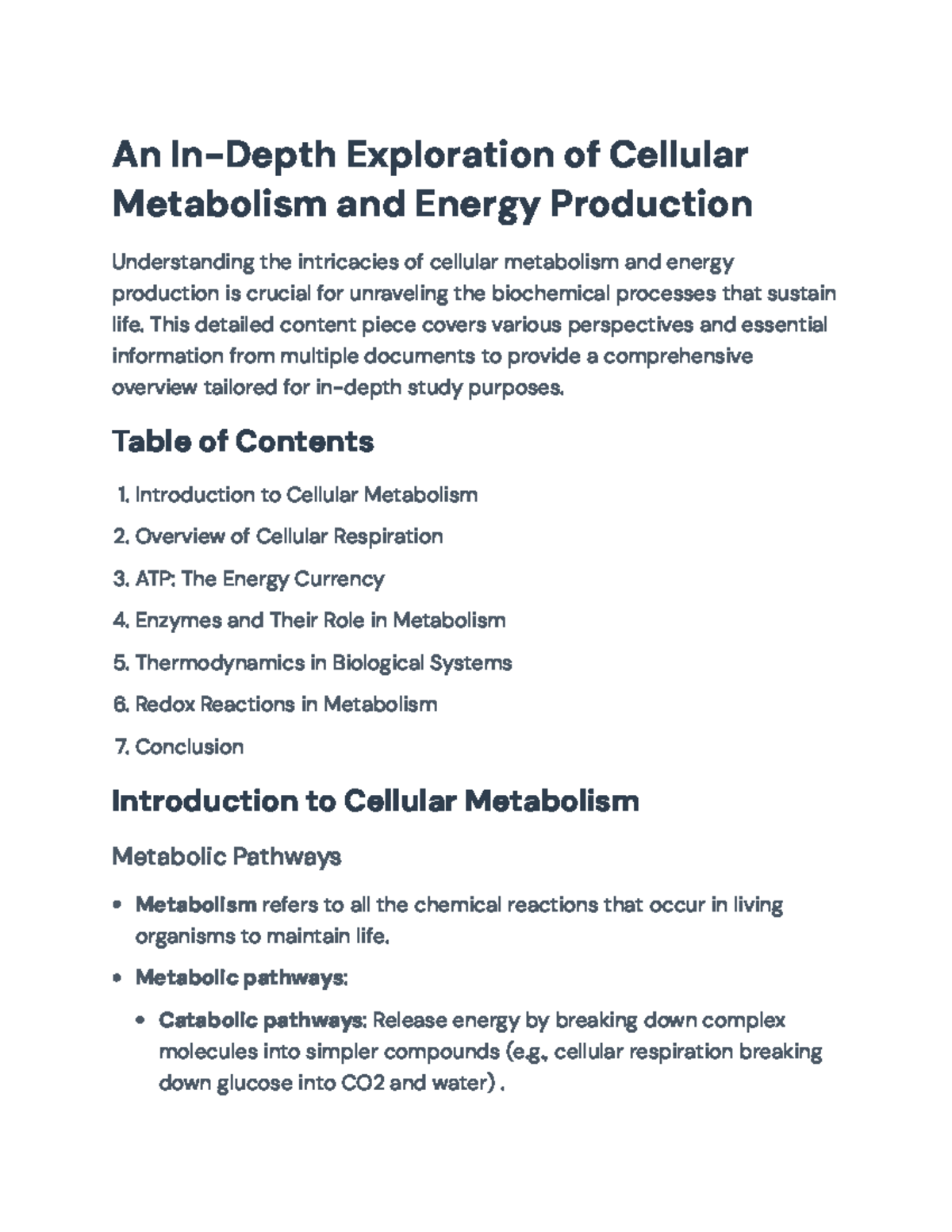 Understanding Cellular Metabolism & Energy Production - BIO101 Lecture ...