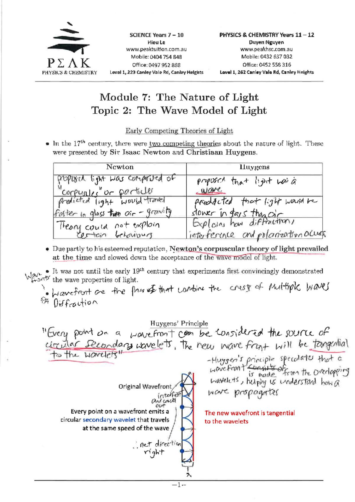 Physics Module 7 Topic 2: The Wave Model of Light Explained - Studocu