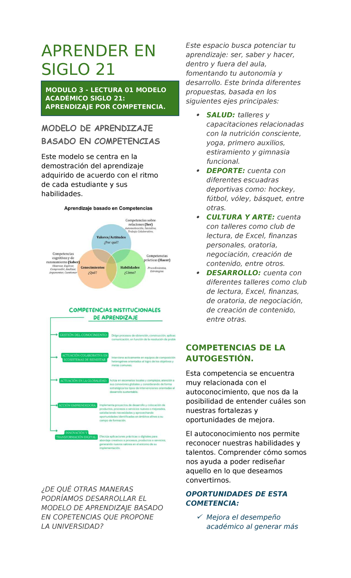 APRENDER EN SIGLO 21: MÓDULO 3 - RESUMEN Y METAHABILIDADES - Studocu