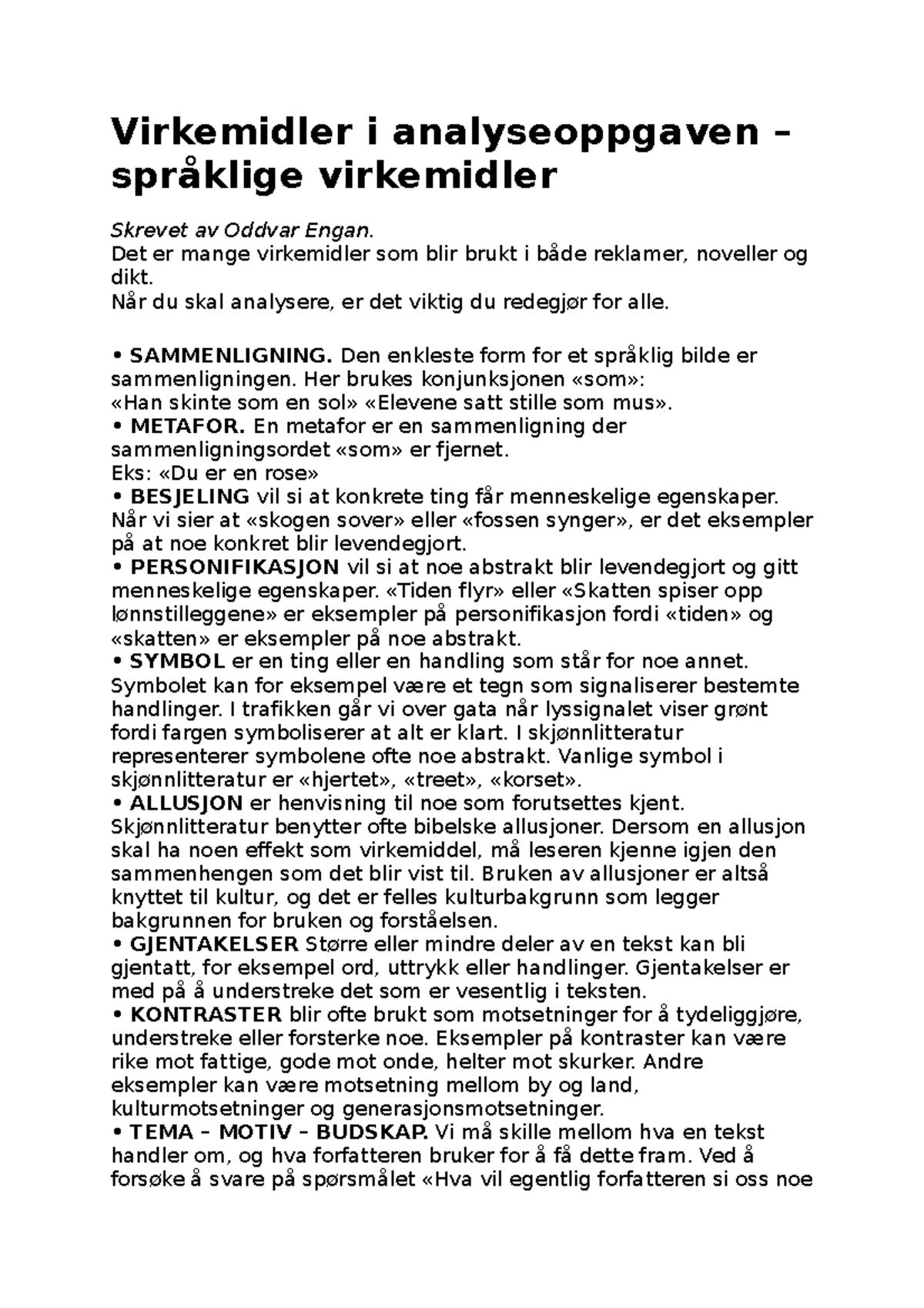 Virkemidler i analyseoppgaven - Det er mange virkemidler som blir brukt i både reklamer ...