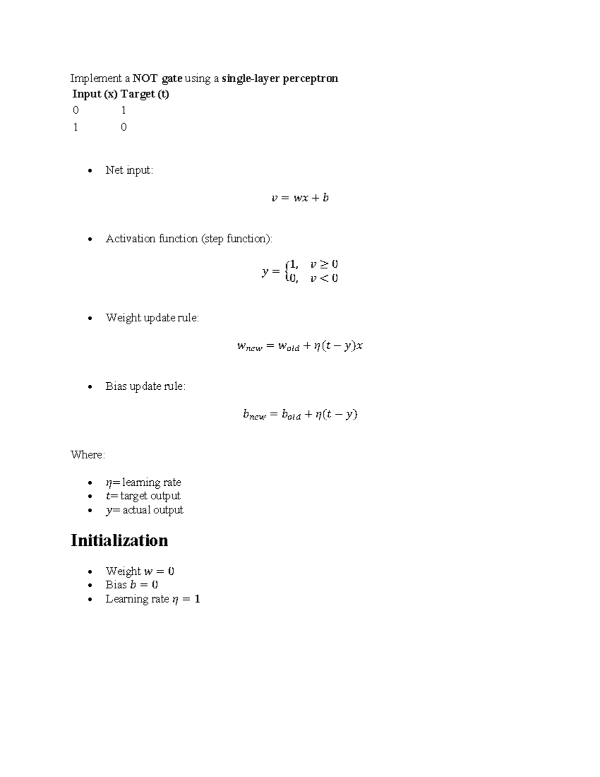 Implementing Perceptron Algorithm for Logic Gates (CS101) - Studocu