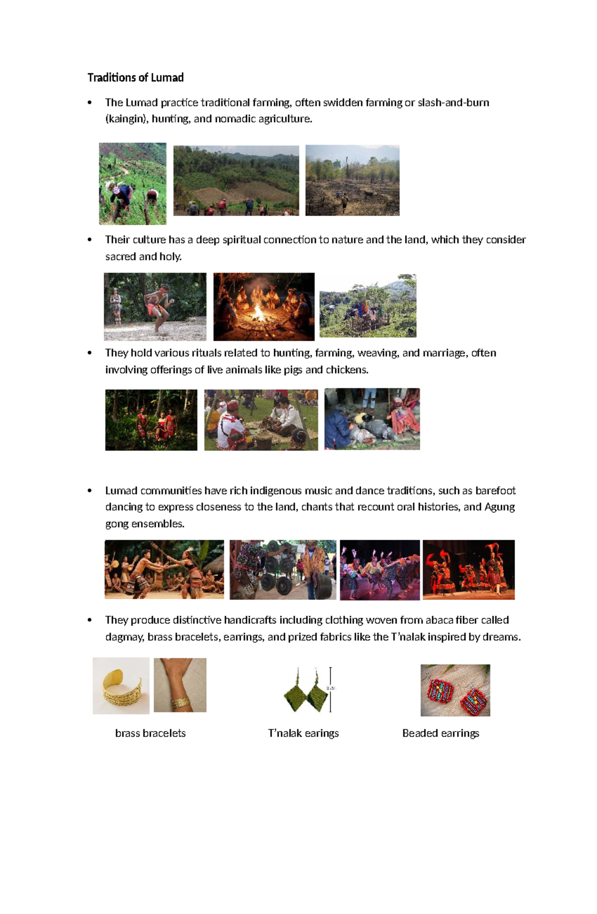 Lumad Cultural Traditions: Farming, Rituals, and Arts - Studocu