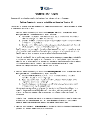 Module Four Journal PSY 315 - Southern New Hampshire University PSY-315 ...