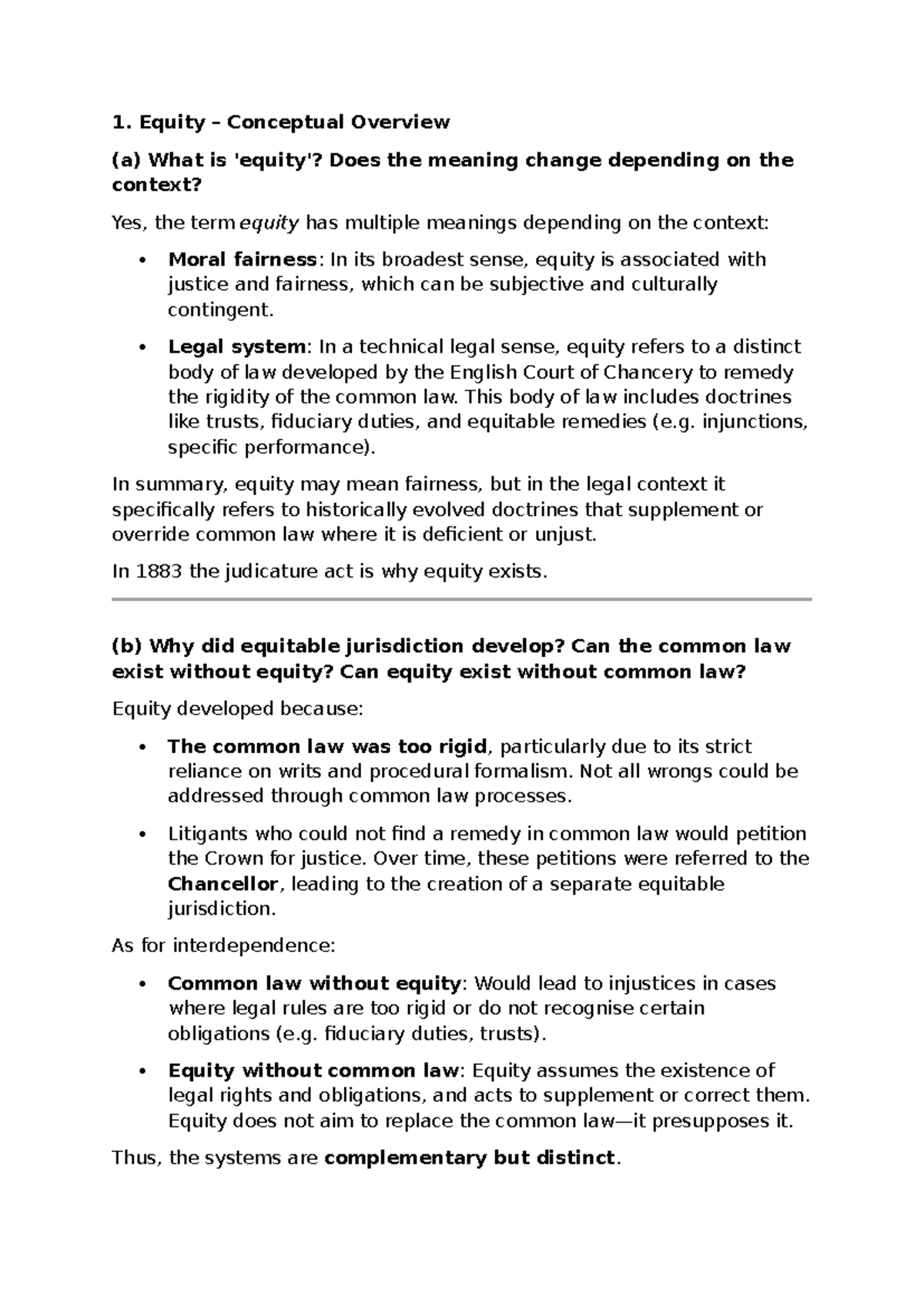 Equity Overview & Case Study: Week 1 Tutorial Questions - Studocu