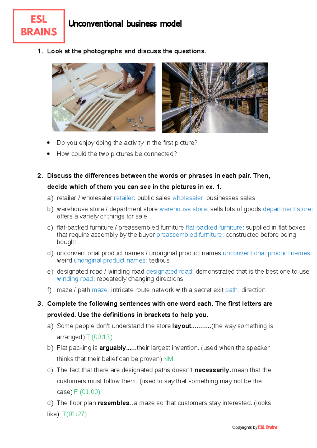 Worksheet 10: English Activity on Business Models and IKEA Insights ...