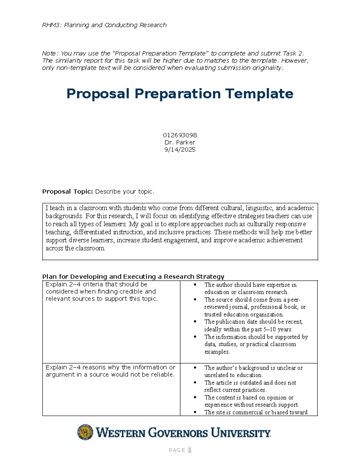 RHM3: Proposal Preparation for Research on Diverse Learners - Studocu