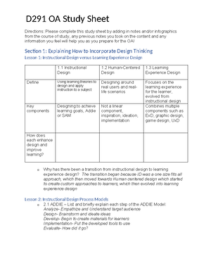 D291 - Task 2 Passed - A1. Identification of Learner Group This case ...