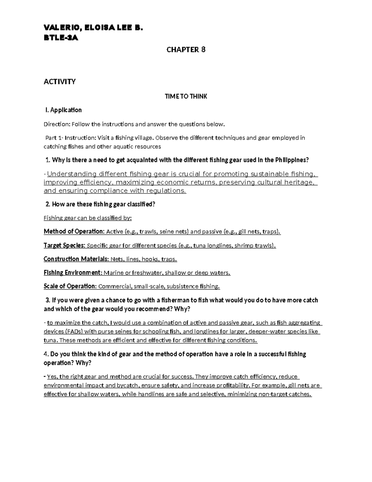 AGRI- BTLE-3A Fishing Gear Techniques and Preservation Principles - Studocu