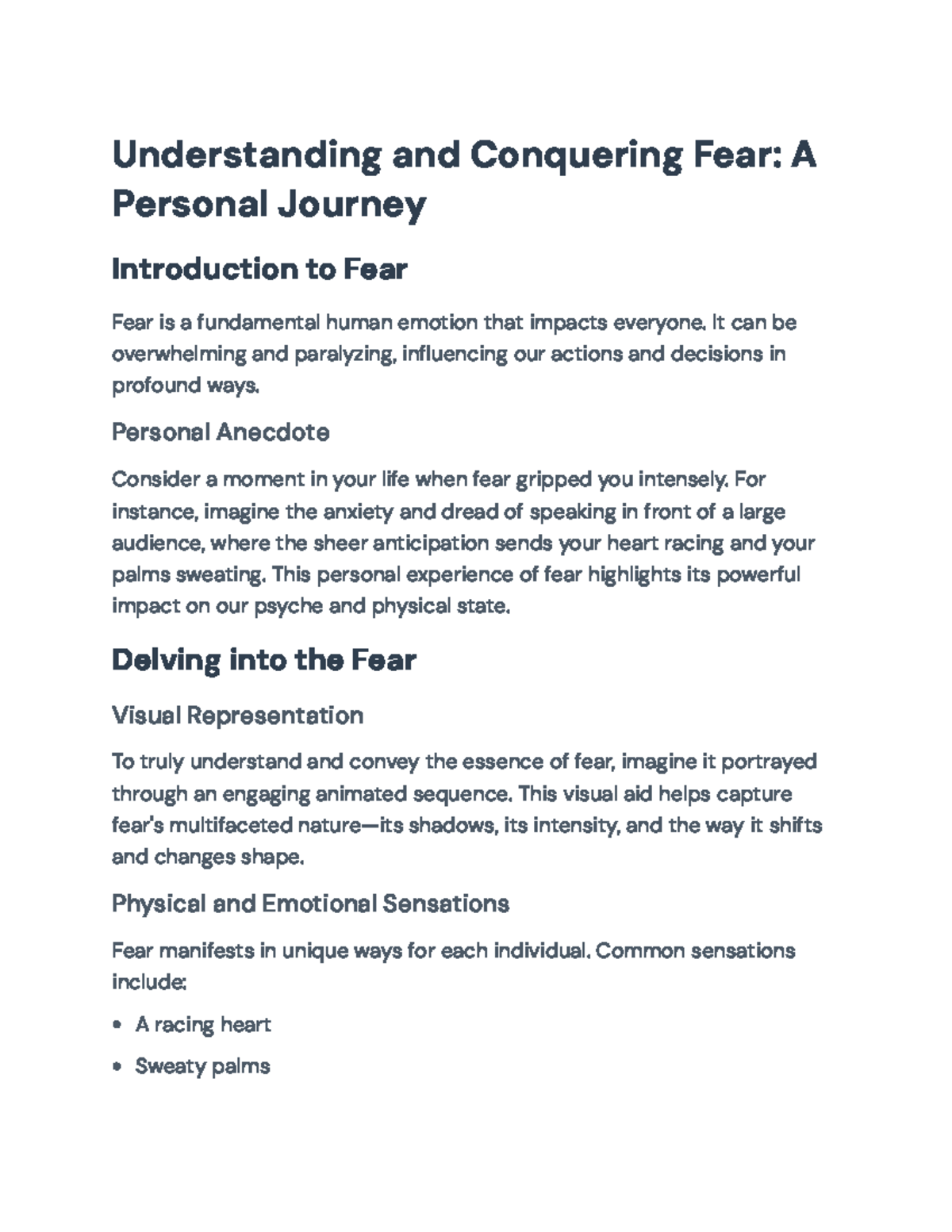Understanding and Conquering Fear: A Personal Journey Reflection ...