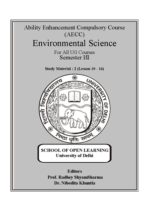 AEC - Environmental Science Final Exam - Semester 4 (4519A) - Studocu
