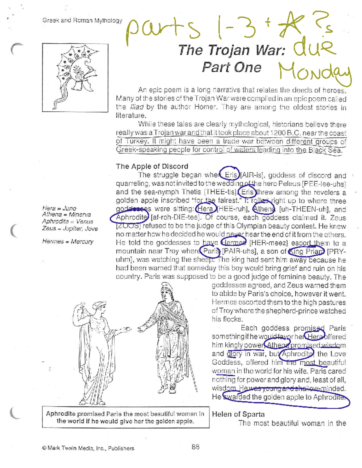 Trojan War Overview: Parts 1-4 (Greek Mythology P M 5) - Studocu
