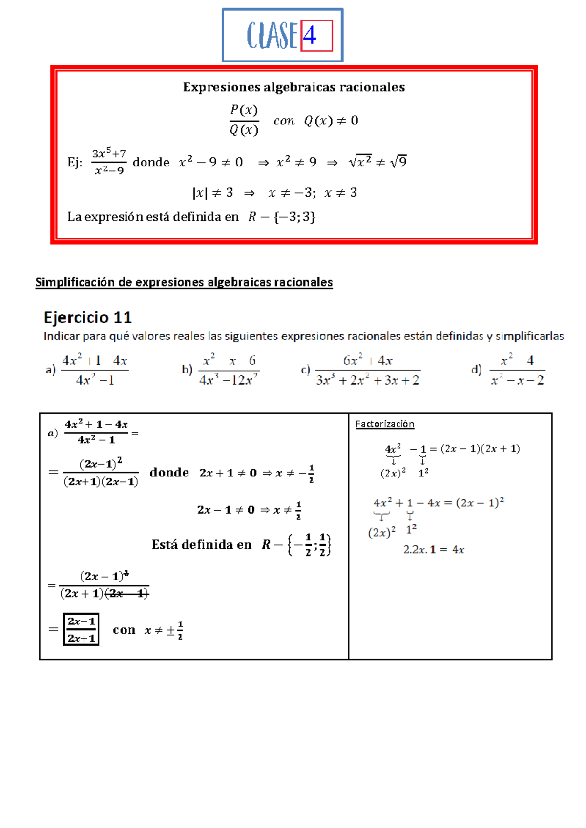 Clase 4 Matemáticas: Ejercicios Resueltos de Expresiones Algebraicas ...
