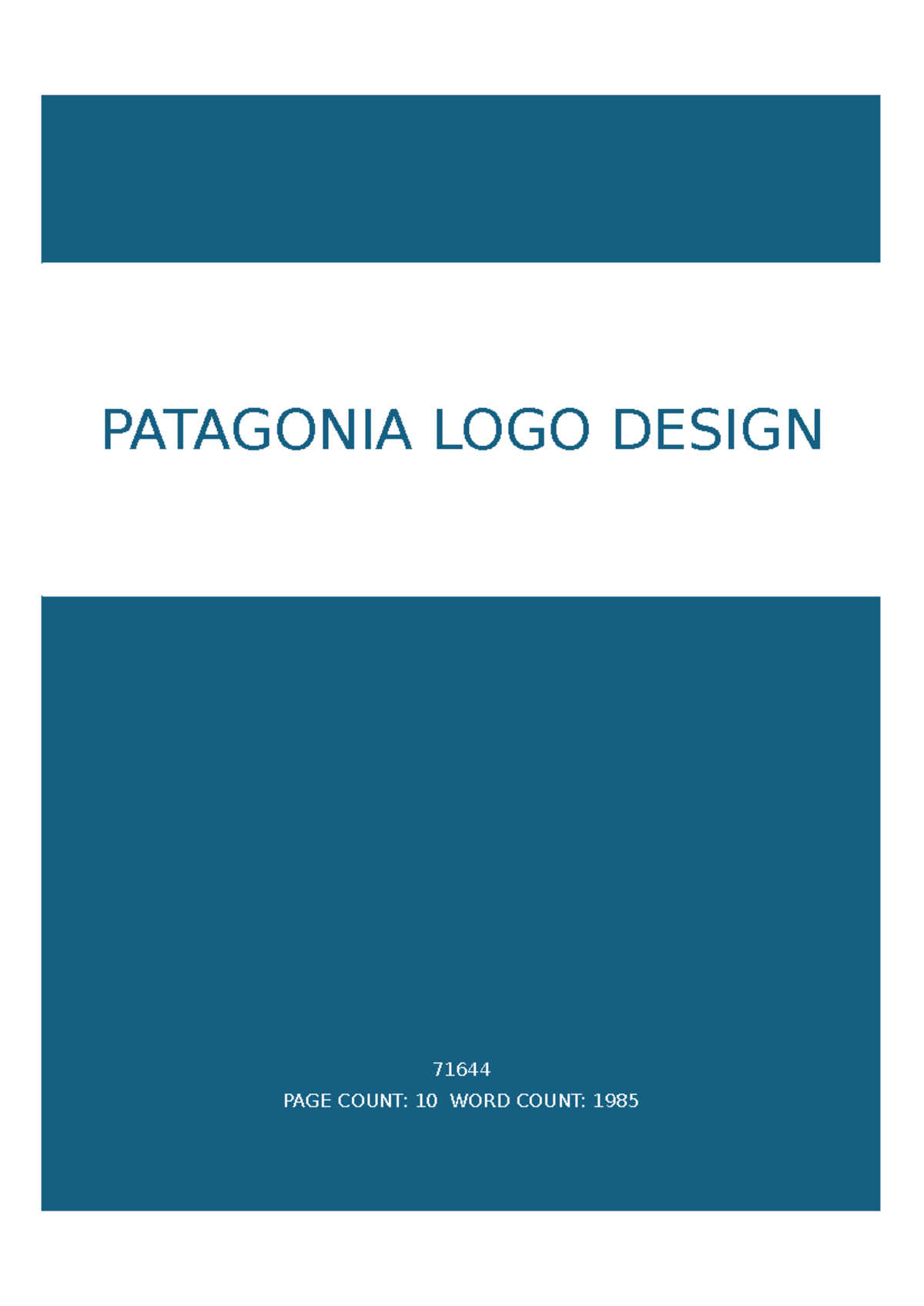 SIA1 - Mathematical Analysis of Patagonia Logo Design - Studocu
