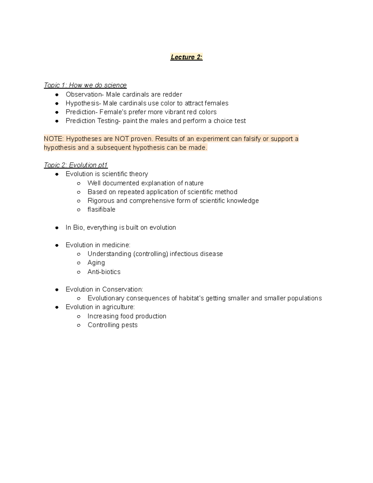 Lecture Notes on Evolution (BIO 101): Microevolution & Speciation ...