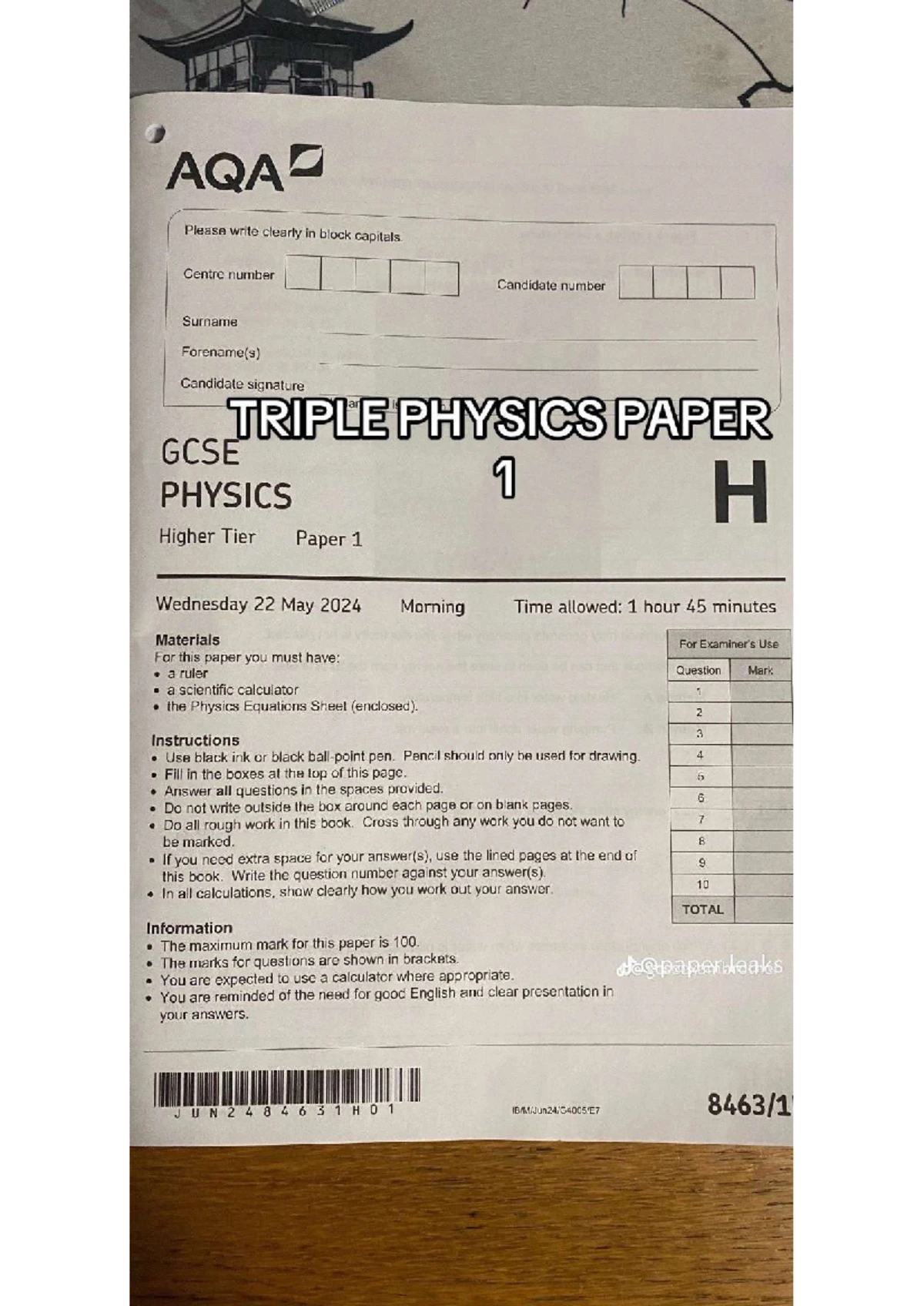 AQA GCSE Physics Paper 2 Topic list - Studocu