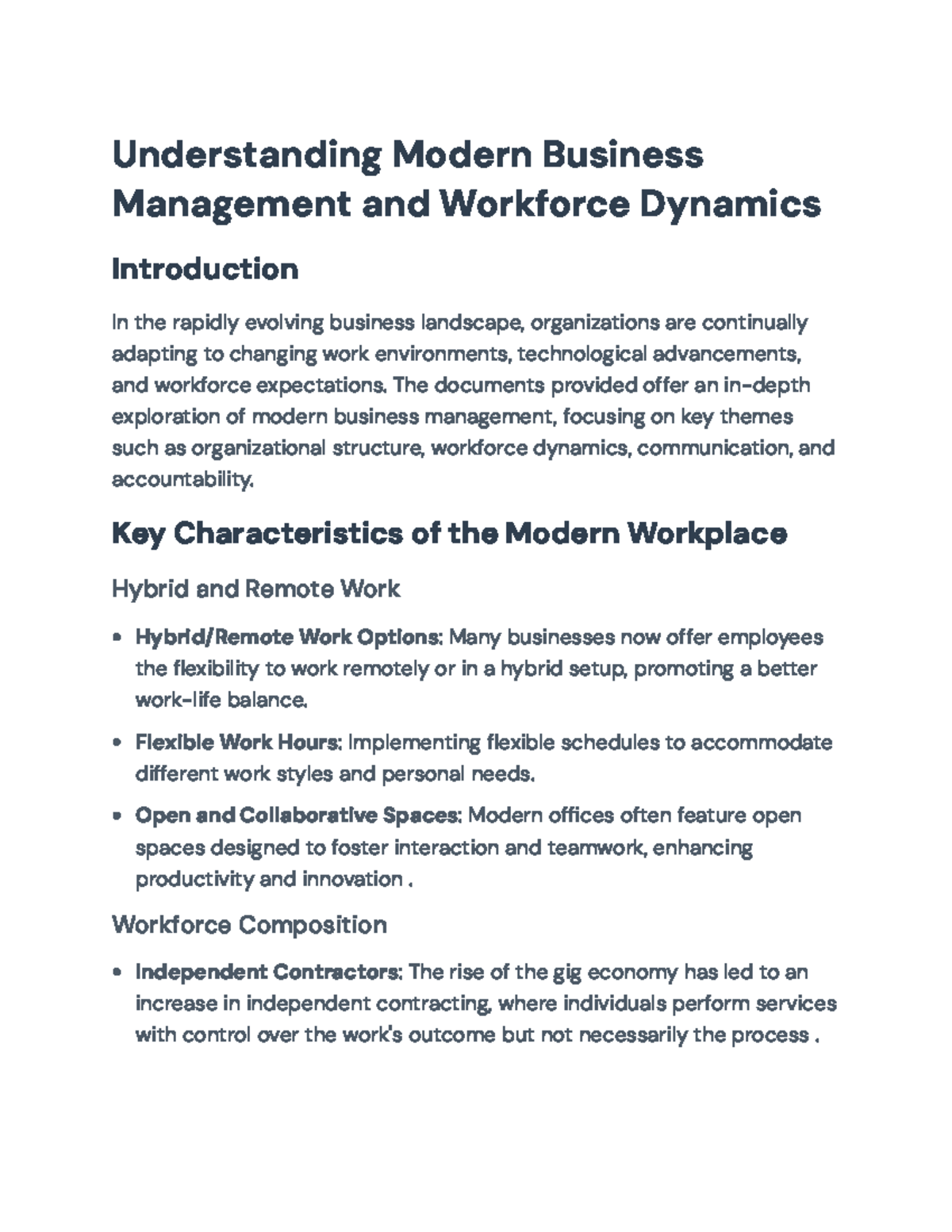 Modern Business Management: Trends in Workforce Dynamics ...