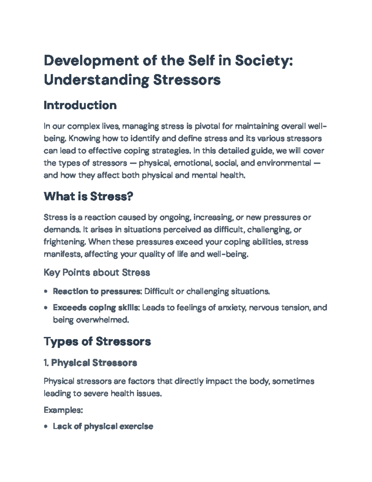 Understanding Stressors: A Comprehensive Guide to Managing Stress ...