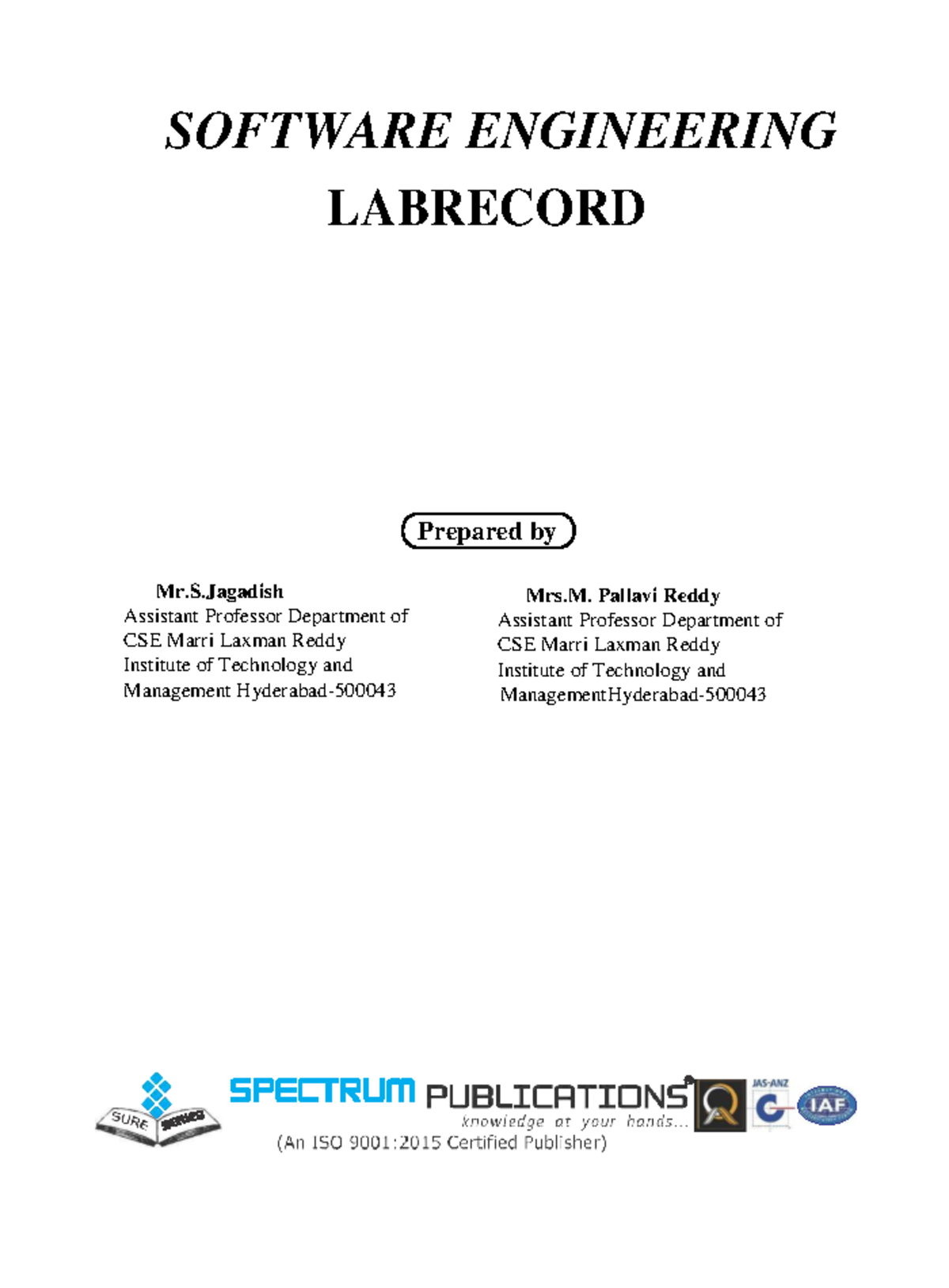 2050580: SOFTWARE ENGINEERING LAB MANUAL - EXPERIMENTS & SRS - Studocu