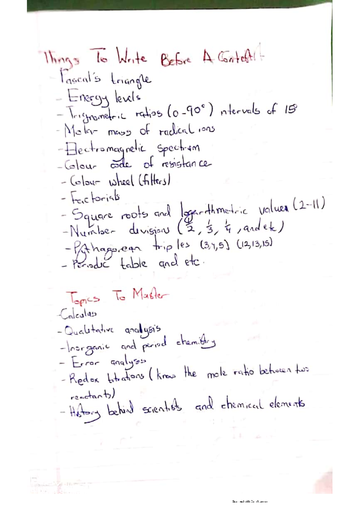 Basic NSMQ Study Materials: Key Concepts and Formulas - Studocu