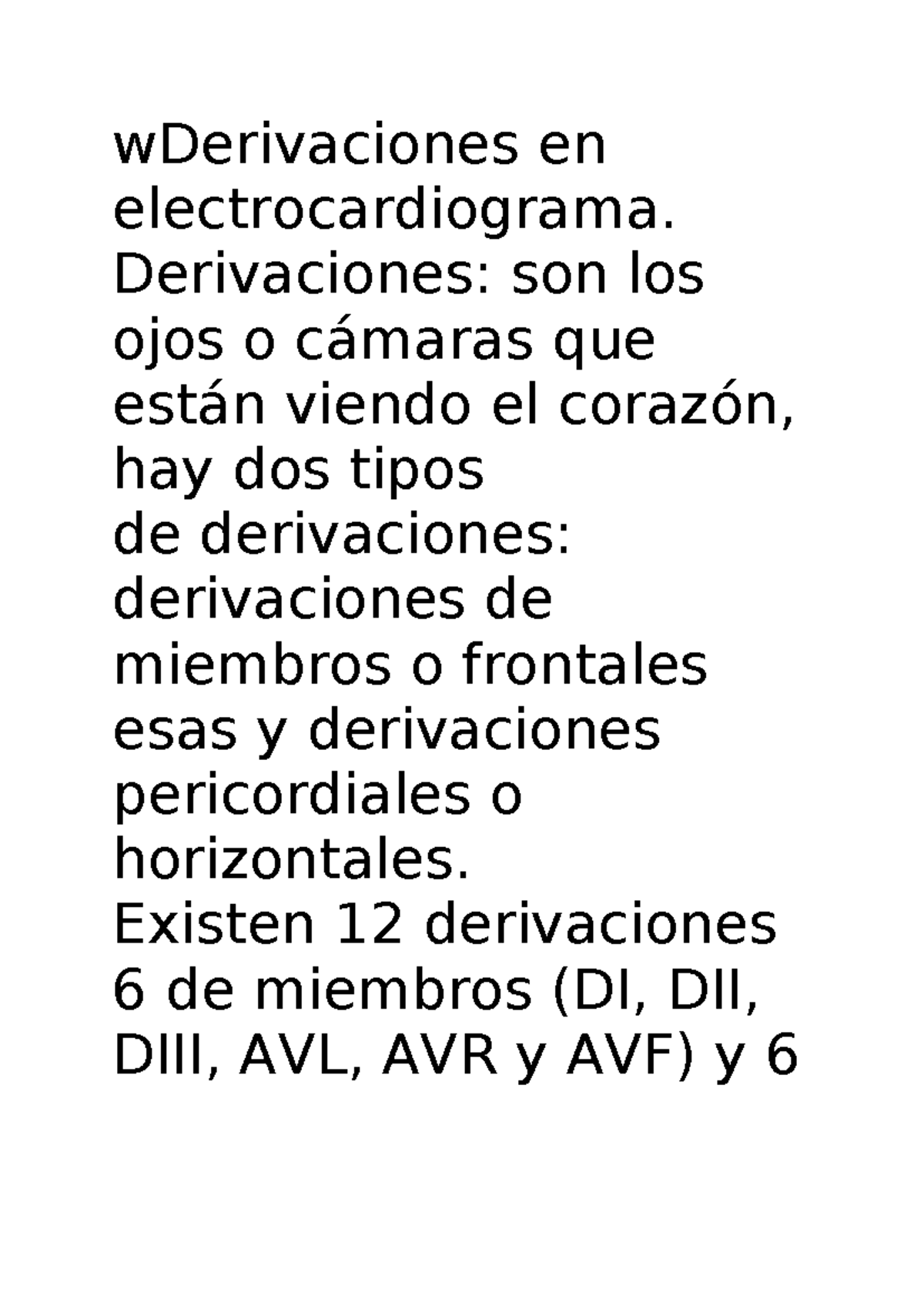 Derivaciones ECG: Tipos y Funciones en el Corazón - Studocu