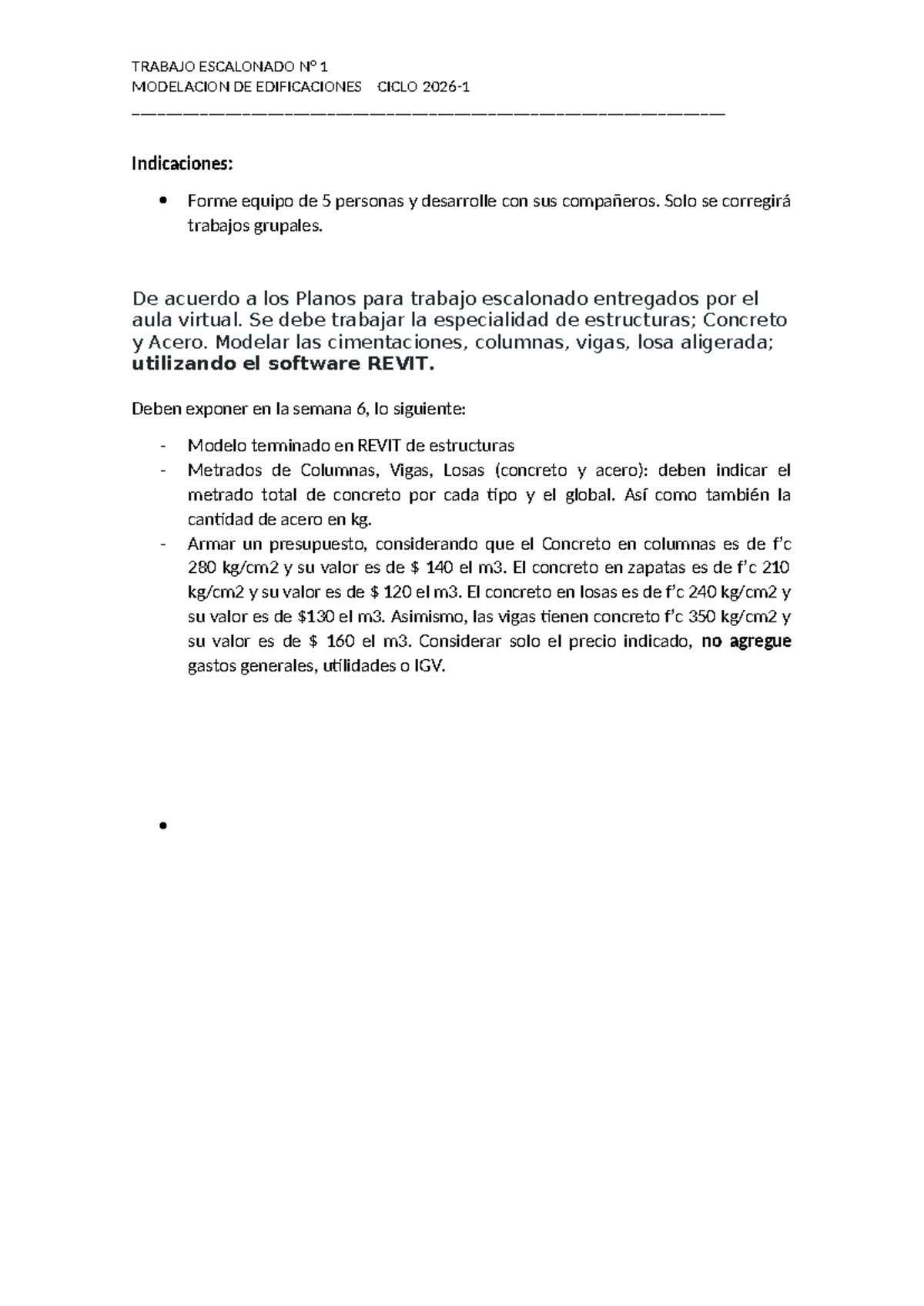 TRABAJO ESCALONADO 1: MODELACIÓN DE EDIFICACIONES EN REVIT - Studocu