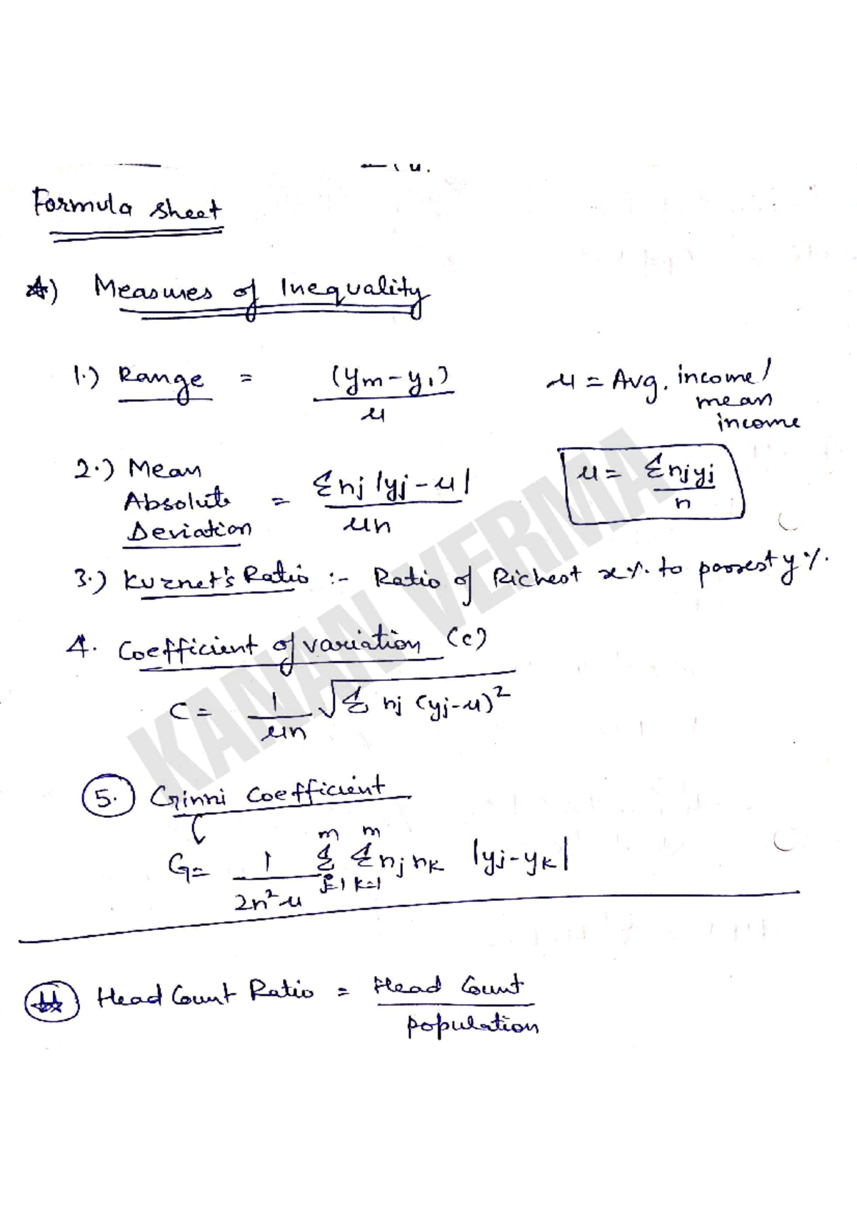 Formula sheet of Development Economics - B.A. Economics (Hons ...
