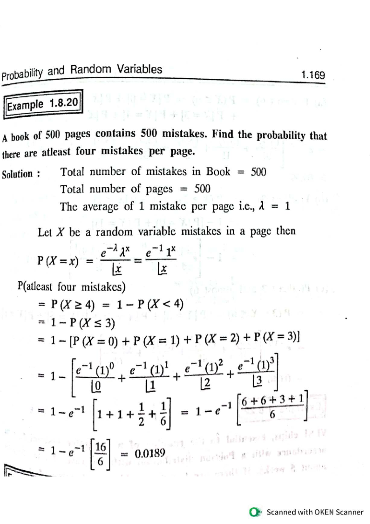 Probability and Random Variables 1.169: Mistakes per Page Analysis ...