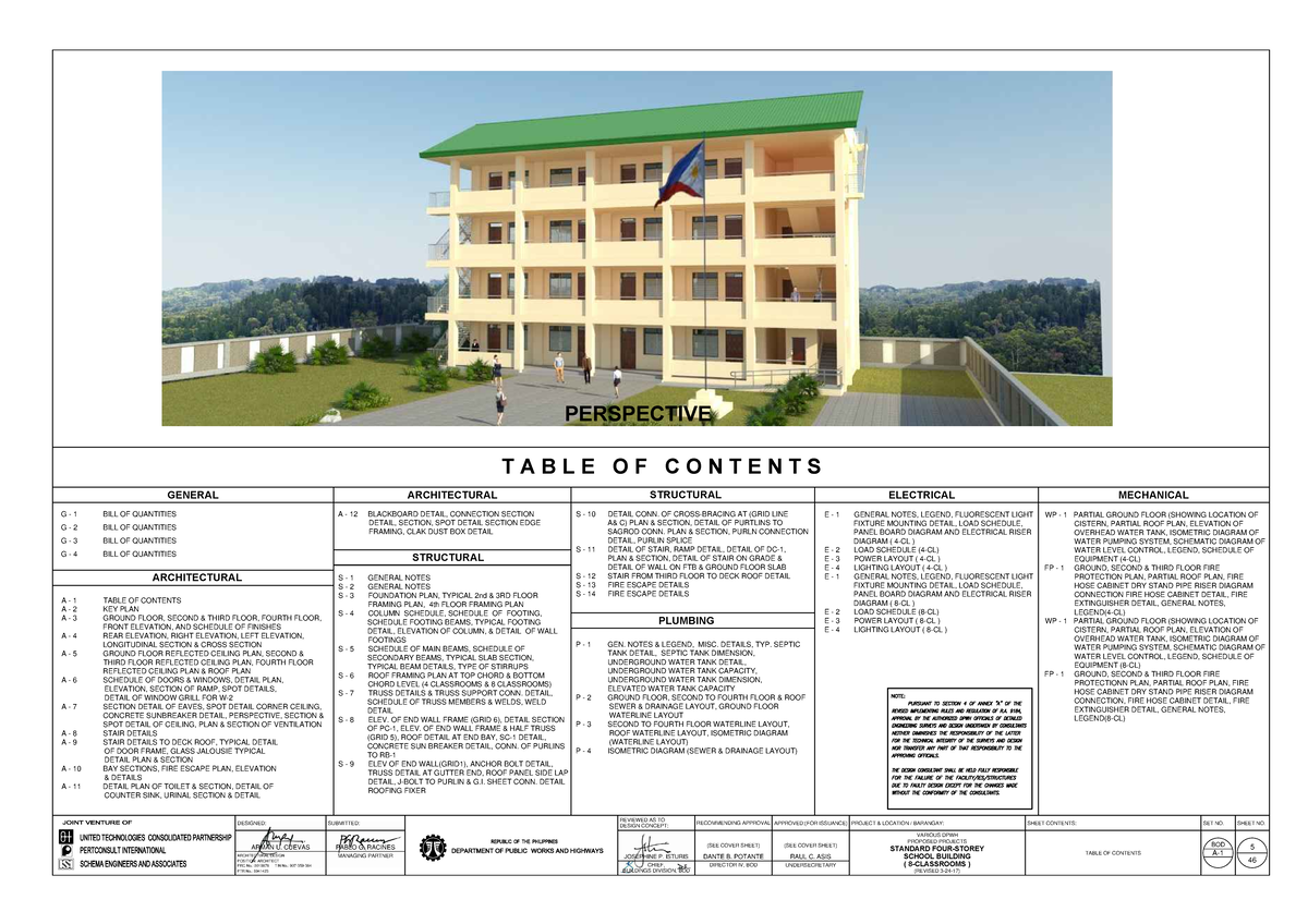 Standard 4-Storey Public School Architectural Plans (8-Classrooms ...