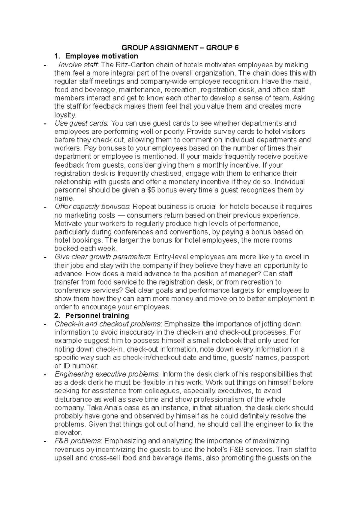 Group Assignment Group 6 - GROUP ASSIGNMENT – GROUP 6 Employee ...