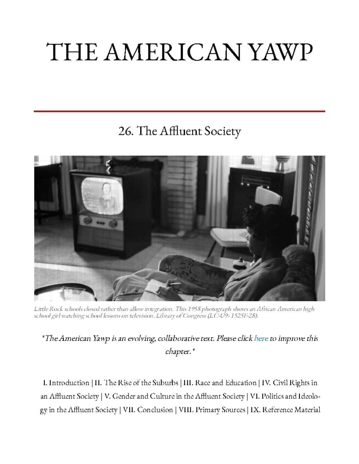 26. The Affluent Society: Insights from The American Yawp - Studocu