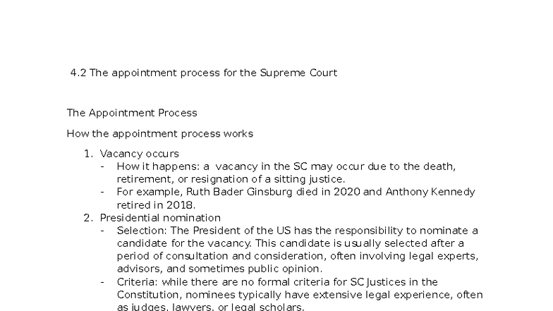**The Appointment Process of the Supreme Court (SC) Explored** - Studocu