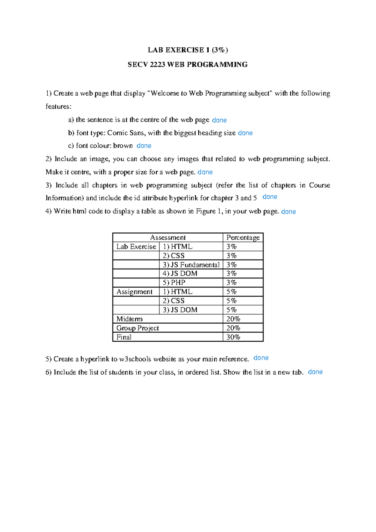 LE1 UTM WEB Programming - LAB EXERCISE 1 (3%) SECV 2223 WEB PROGRAMMING ...