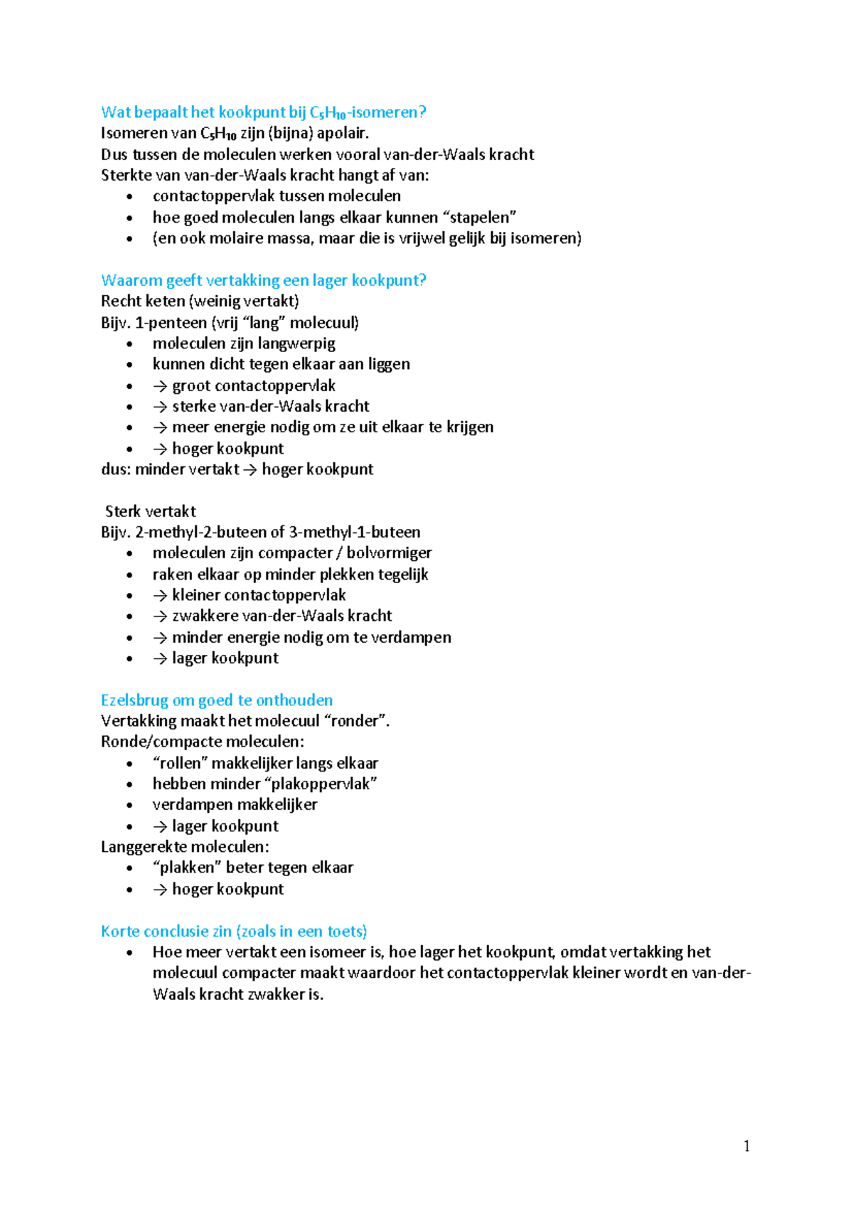 Oefentoets klas 4 hf 2 en 3 - Wat bepaalt het kookpunt bij C₅H₁₀ ...