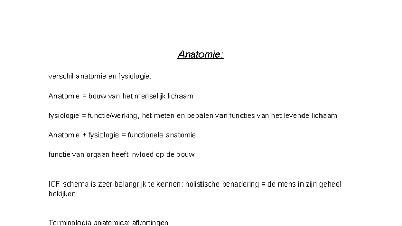 Anatomie en Fysiologie: Bouw en Functies van het Menselijk Lichaam ...