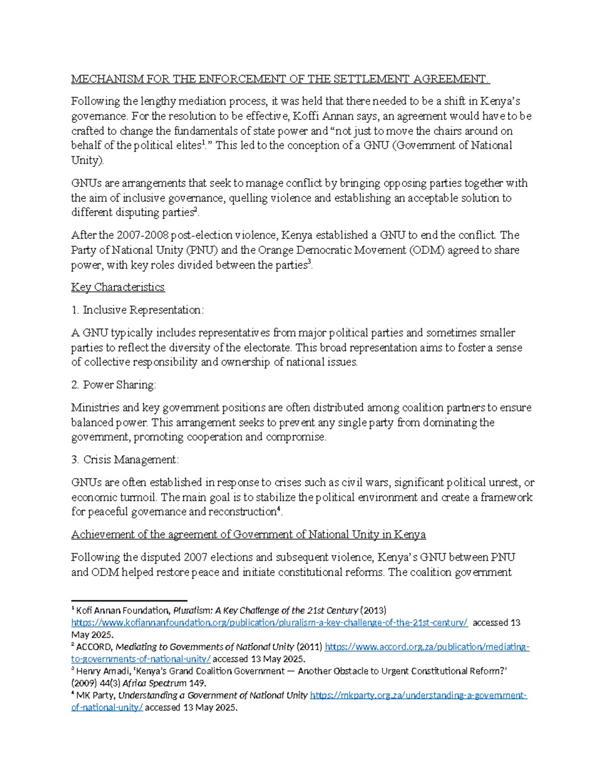 Mechanism for Enforcing Settlement Agreements in GNUs - Studocu