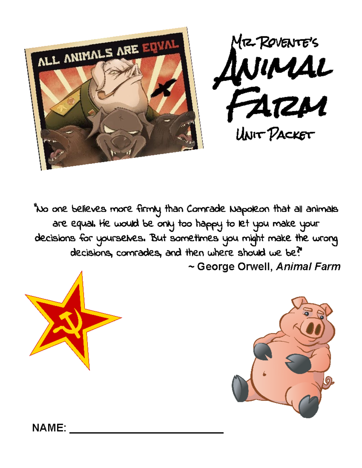 Animal Farm Unit Packet - Assignments & Assessments Overview - Studocu