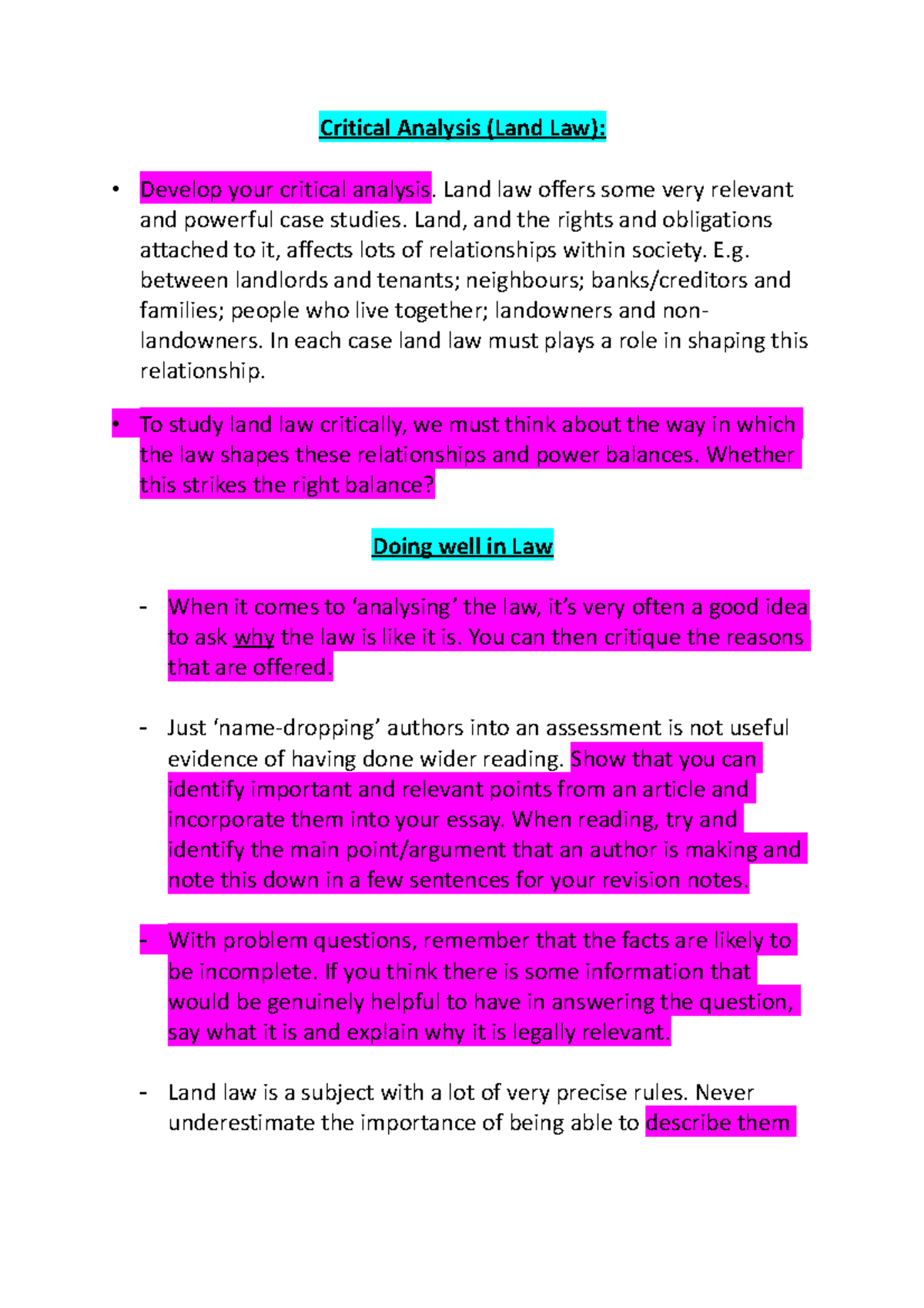 Critical Analysis of Land Law: Understanding Relationships and ...