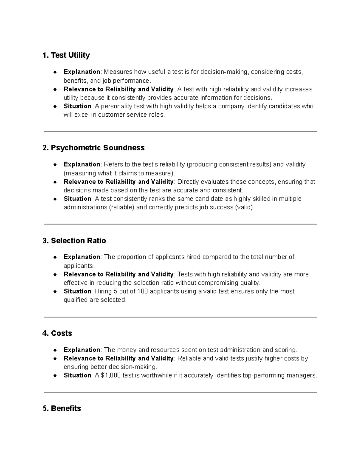 Test utility - 1. Test Utility Explanation: Measures how useful a test ...