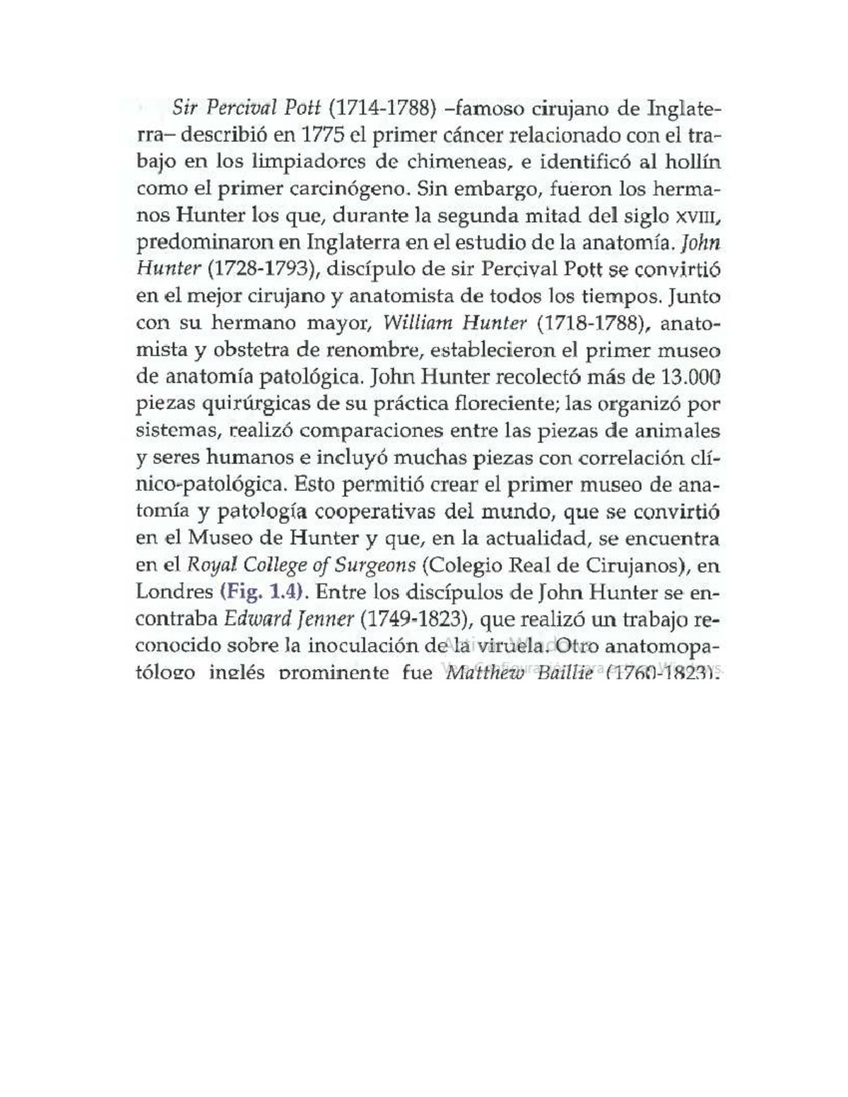 Evolución de la Patología: Sir Percival Pott y John Hunter - Studocu