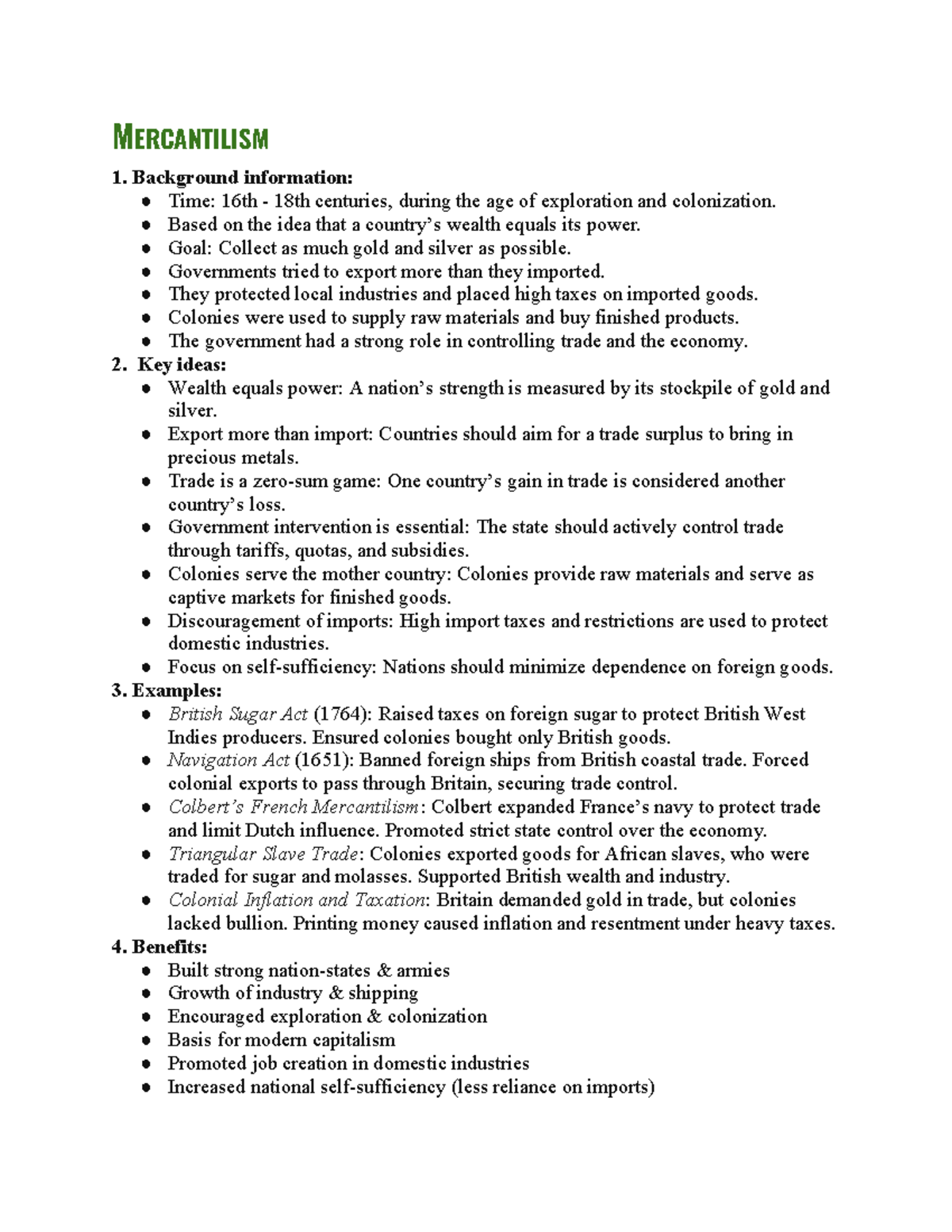 MERCANTILISM & TRADE THEORIES: A Comprehensive Overview (ECO 101) - Studocu