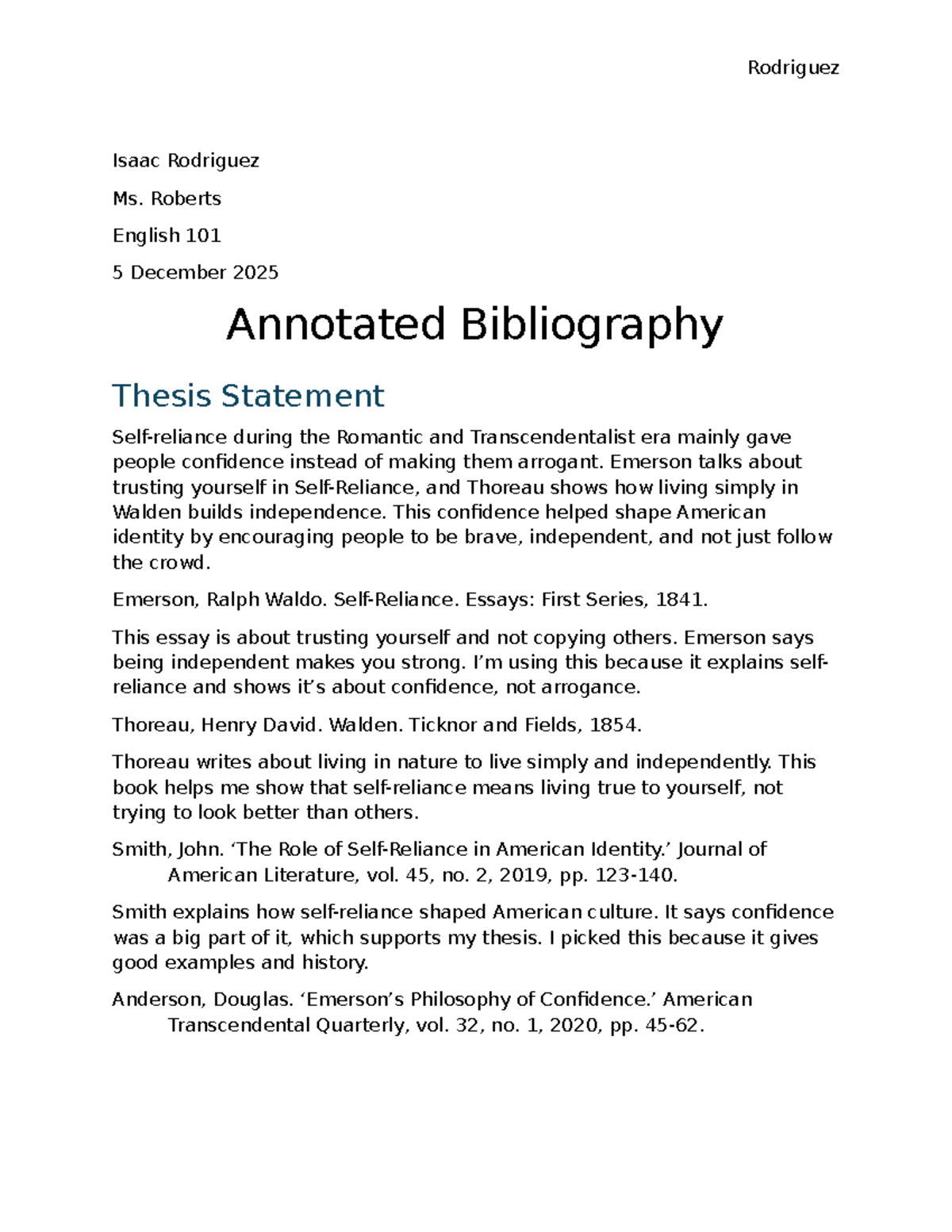 English 101: Annotated Bibliography on Romanticism & Transcendentalism ...
