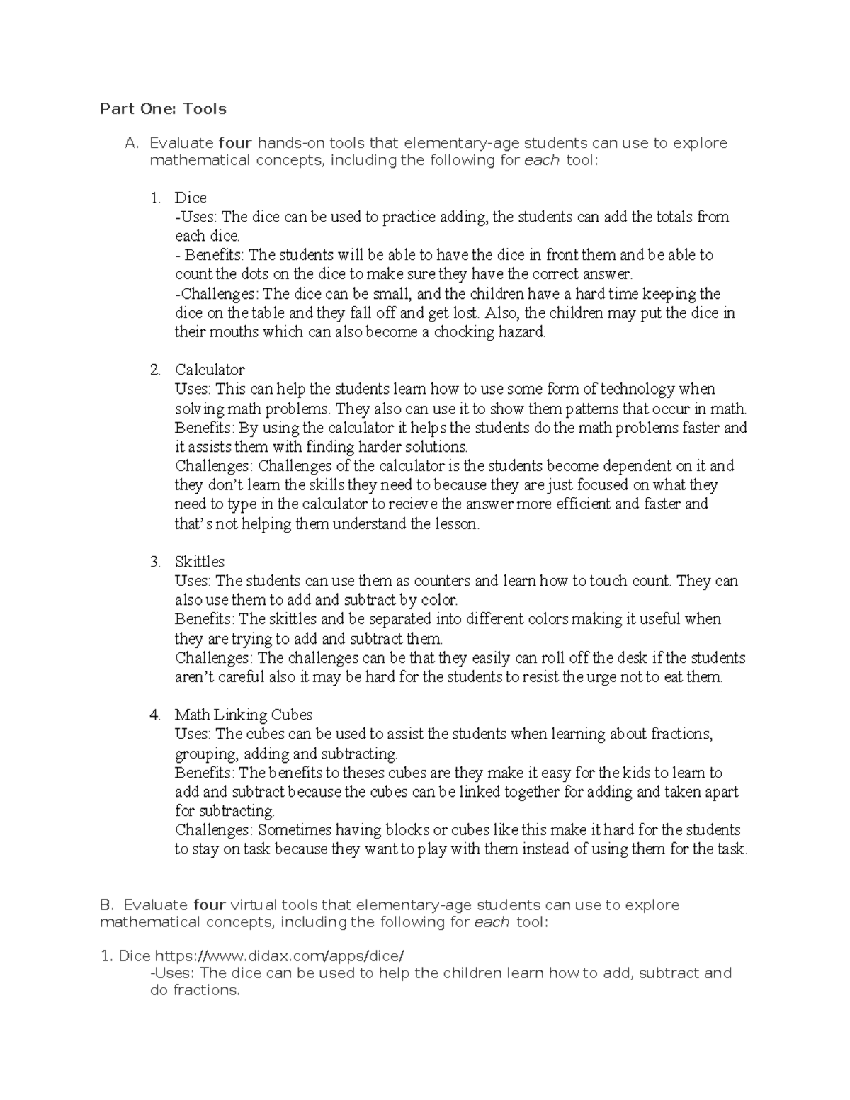 Exploring Elementary Math Tools: Practical & Virtual Approaches (LMM1 ...