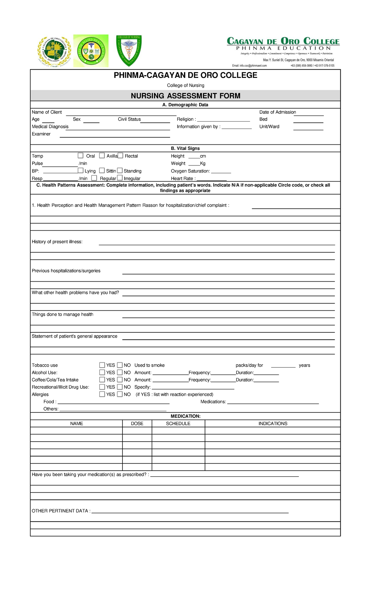 Comprehensive Assessment TOOL v.1 - PHINMA-CAGAYAN DE ORO COLLEGE ...