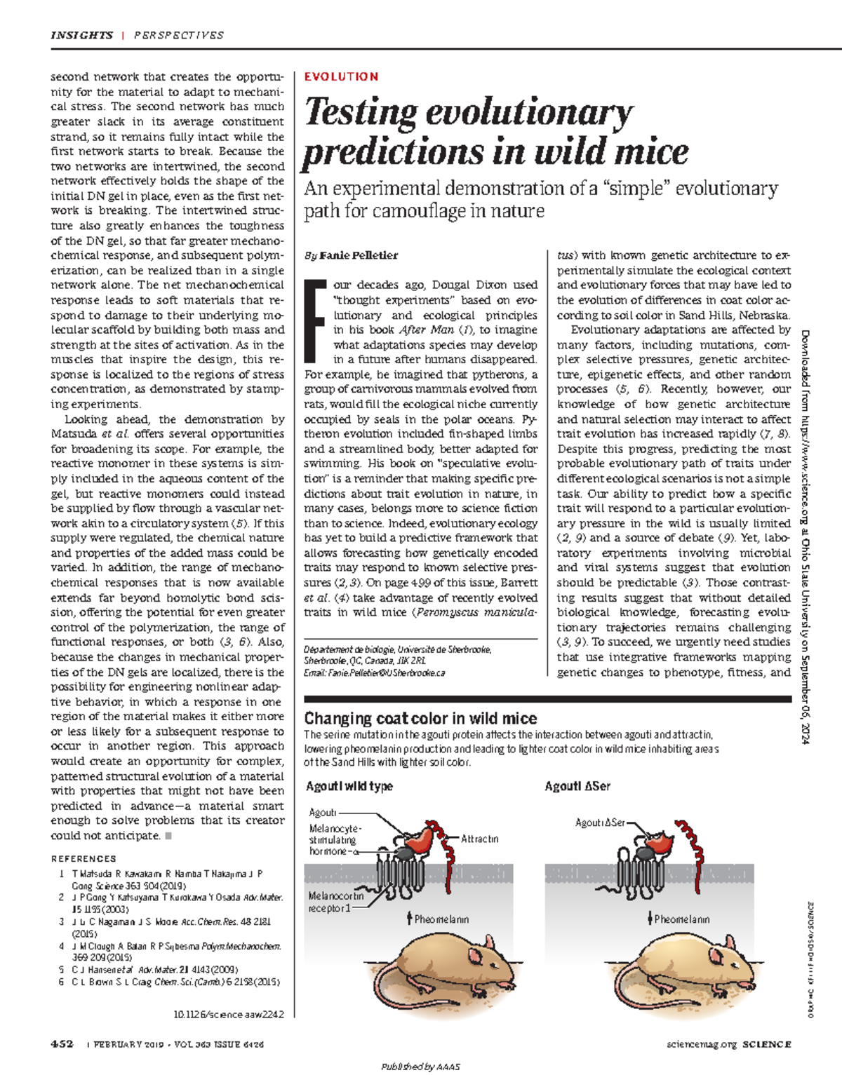 Final Exam: Evolutionary Adaptations in Wild Mice and Membrane Proteins ...