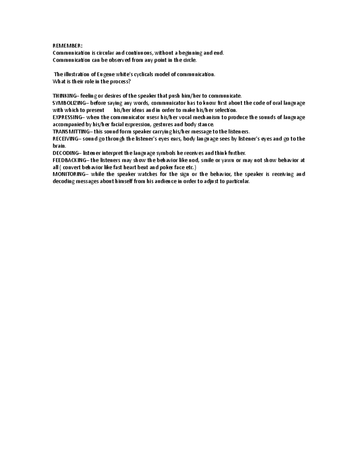 Oral Communication Notes for Grade 11: Understanding the Process - Studocu