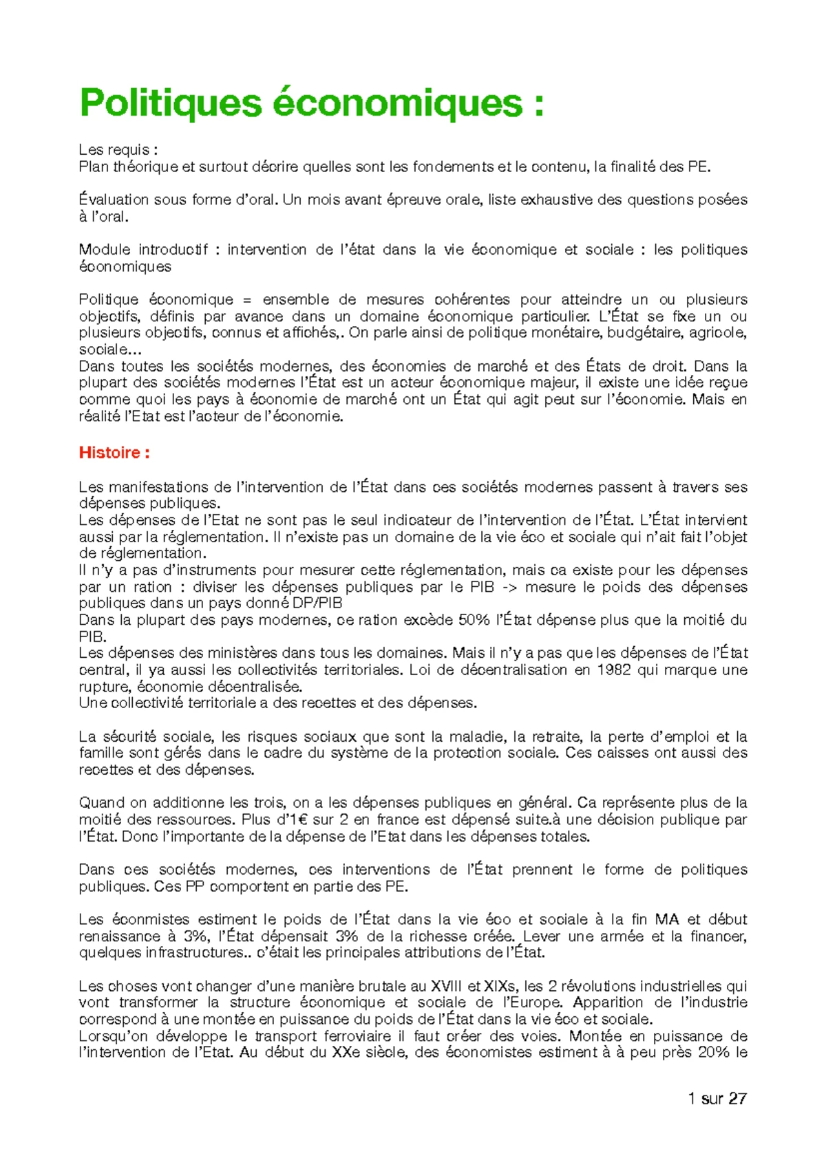 Cours Complet - Politiques économiques-Licence Sciences-Politiques ...
